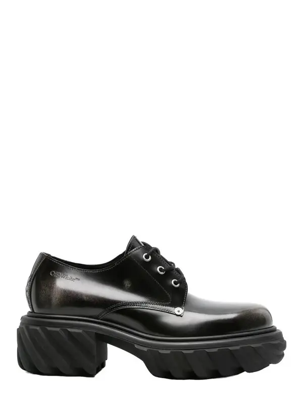Off-White Exploration Patent Leather Derby Shoes - Grey