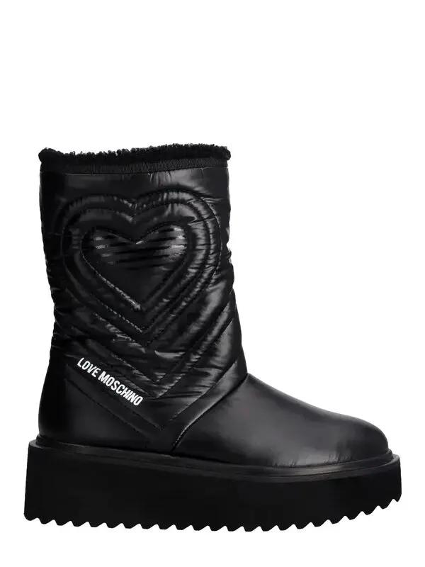 Moschino Quilted Platform Boots - Black