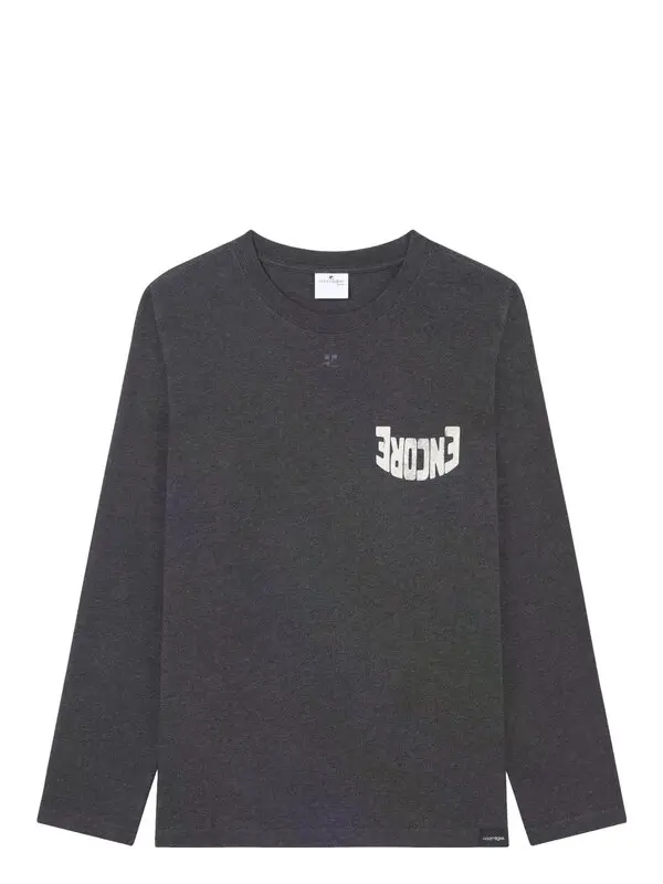 COURREGES Encore Long-sleeved Cotton T-shirt - Grey