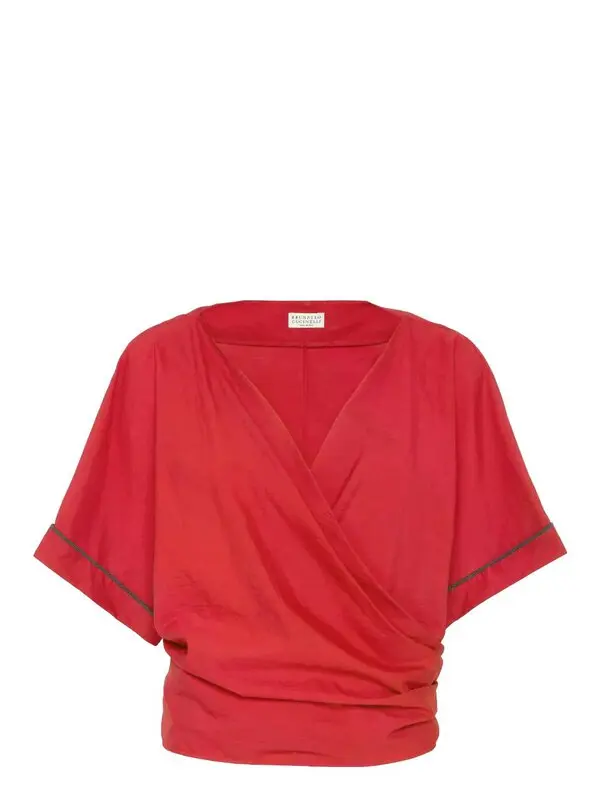 Brunello Cucinelli Monili-detail Blouse - Red