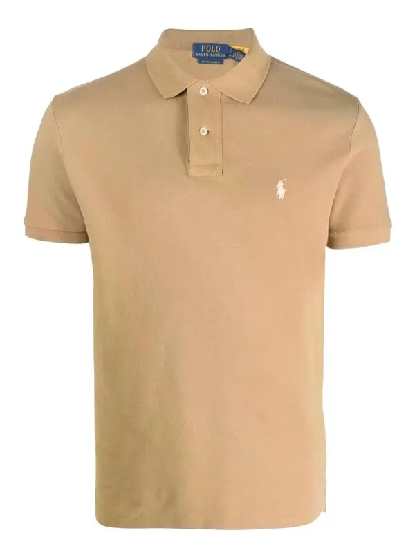 Polo Ralph Lauren Embroidered Short Sleeve Polo - Neutrals