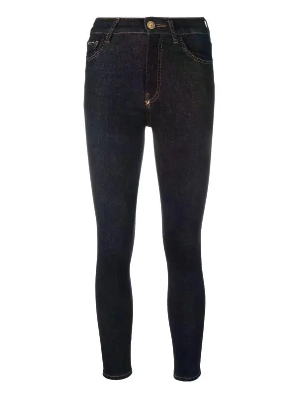 Philipp Plein Logo-appliqué Skinny Jeans - Blue