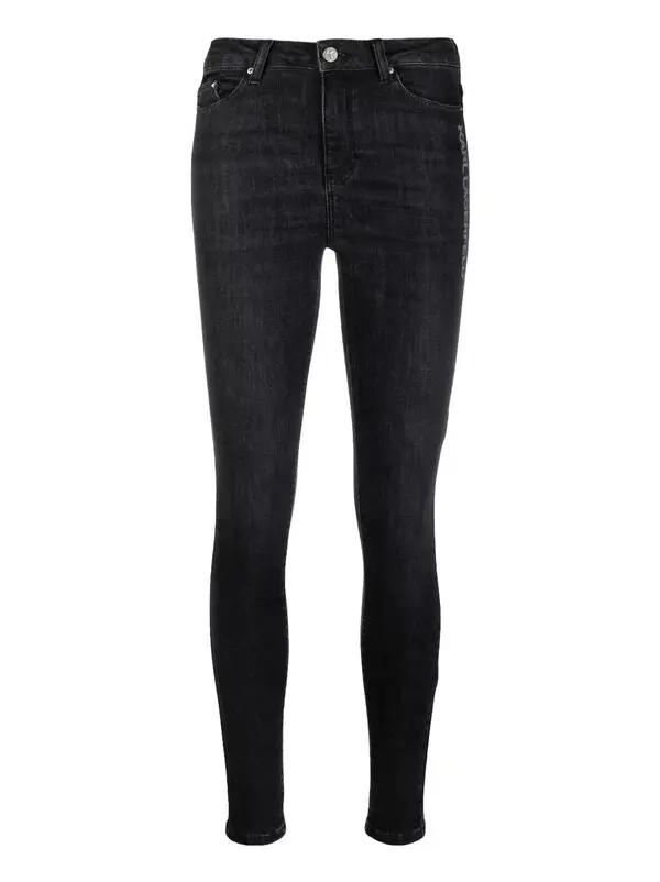 Karl Lagerfeld Logo-print Skinny Jeans - Black