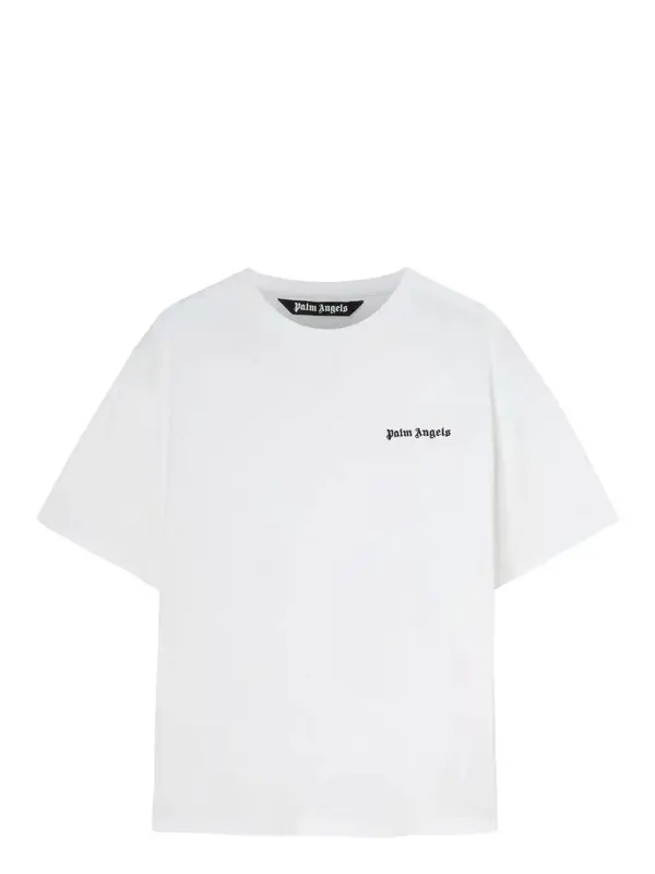 Palm Angels Embroidered-logo Crew-neck T-shirt - White