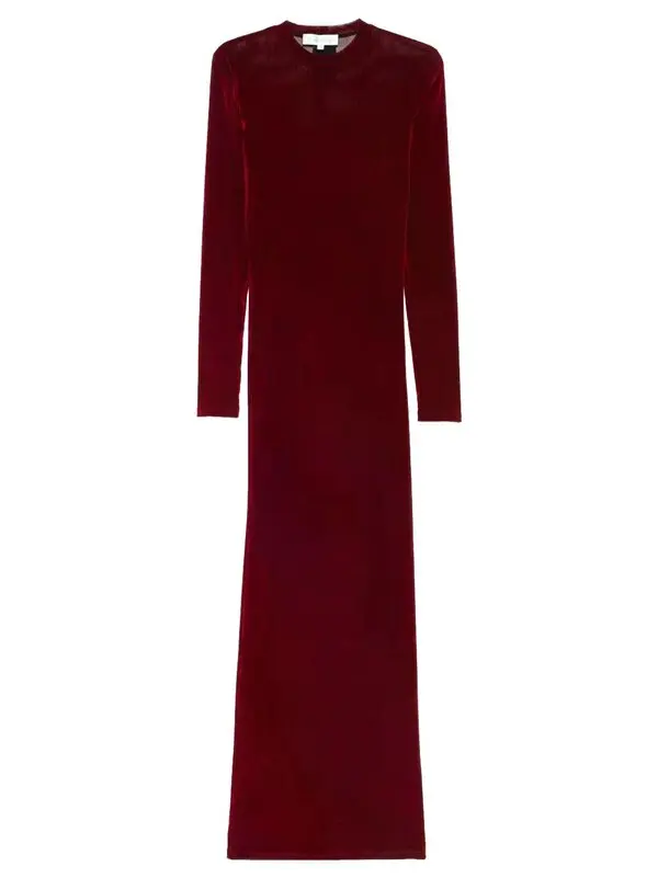 LUDOVIC DE SAINT SERNIN Velvet Maxi Dress - Red