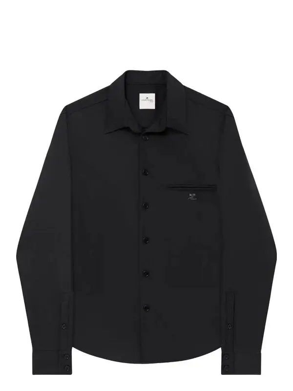 COURREGES One-pocket Twill Shirt - Black