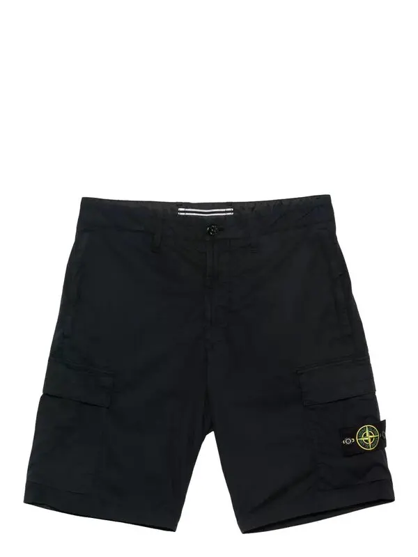 Stone Island Badge Shorts - Black
