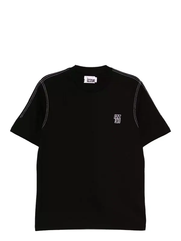 Izzue Logo-embroidered T-shirt - Black