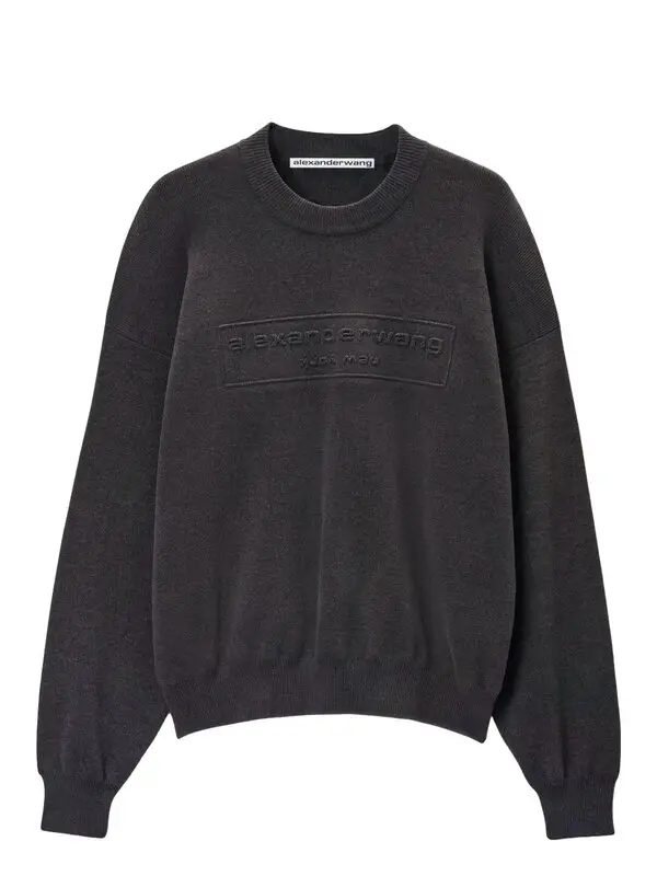 Alexander Wang Logo-embossed Sweater - Grey