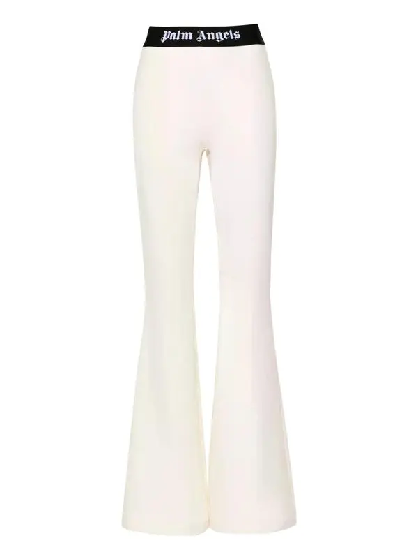Palm Angels Logo-tape Flared Track Pants - Neutrals