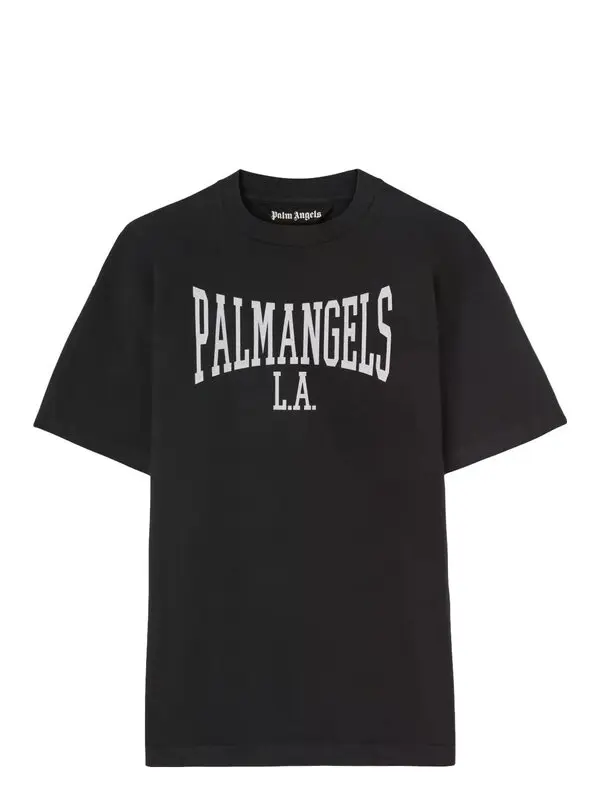 Palm Angels Logo-print Cotton T-shirt - Black