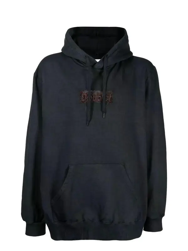 DOUBLET Logo-patch Cotton Hoodie - Grey