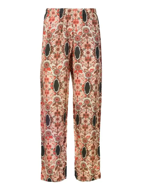 AMIR SLAMA Graphic-print Straight-leg Trousers - Multicolour