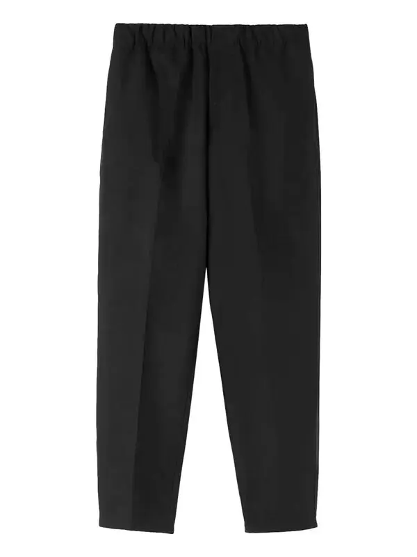 JIL SANDER Elasticated-waistband Cotton Trousers - Black