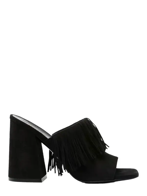 STUART WEITZMAN Tia Fringe Sandals - Black