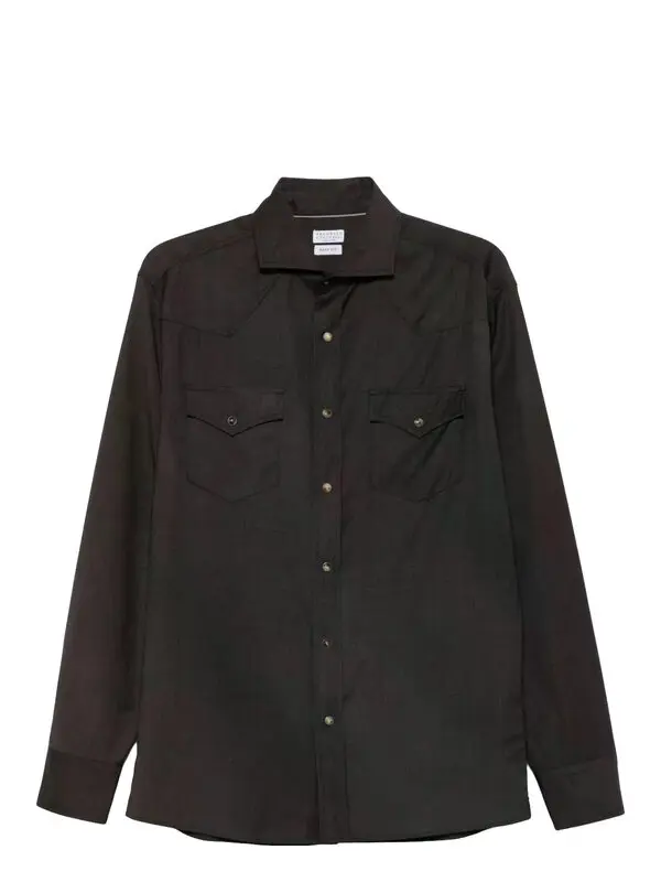 Brunello Cucinelli Virgin Wool Shirt - Grey