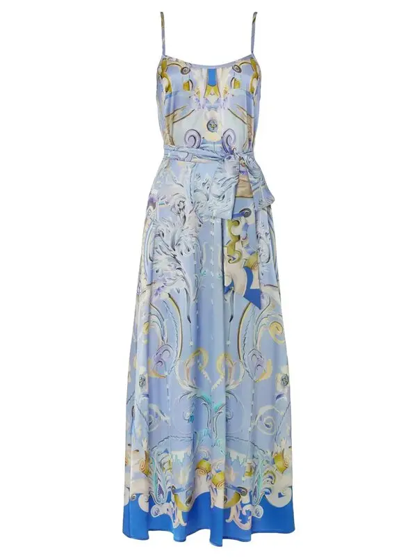 TEMPERLEY LONDON Carline-print Slip Dress - Blue