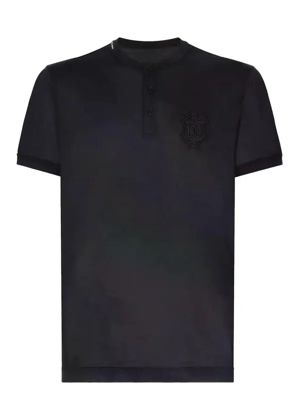 Dolce & Gabbana Heraldic Dg Logo-embroidered T-shirt - Blue