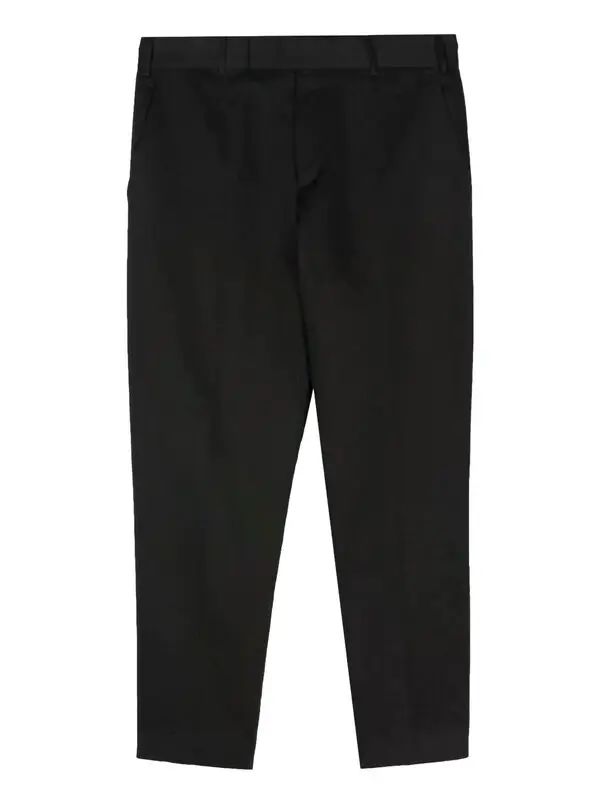 PT TORINO Cotton-linen Blend Tailored Trousers - Black