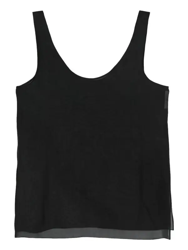 Gauchère Semi-sheer Silk Blouse - Black