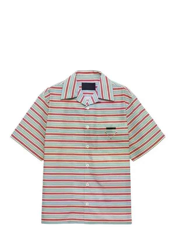 Prada Striped Bowling Shirt - Blue