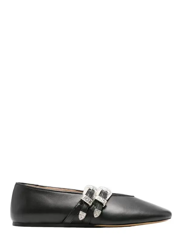 Le Monde Beryl Claudia Leather Ballet Shoes - Black