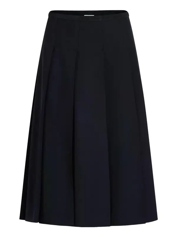 PATOU Pleated Twill Midi Skirt - Blue