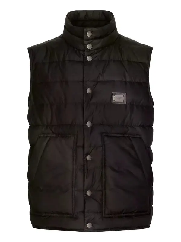 Dolce & Gabbana Logo-plaque Padded Gilet - Black