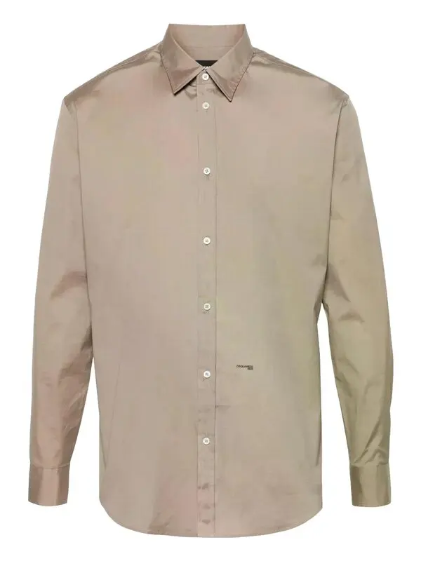 Dsquared2 Logo-print Cotton Shirt - Neutrals