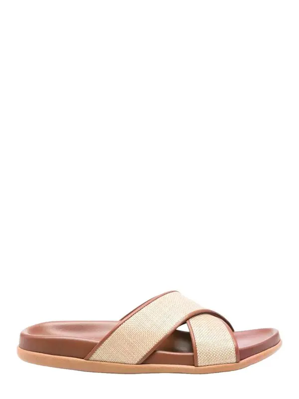 ANCIENT GREEK SANDALS Thais Basket-weave Slides - Neutrals