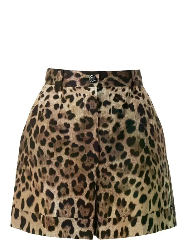 Dolce & Gabbana Leopard-print Tailored Shorts - Brown