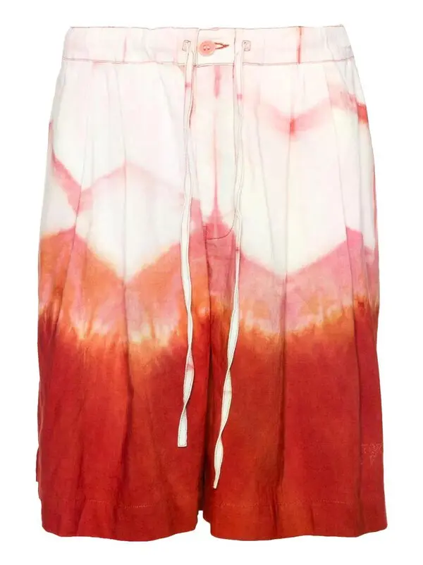 STORY MFG. Bridge Grapefruit Clamp-dye Shorts - Red