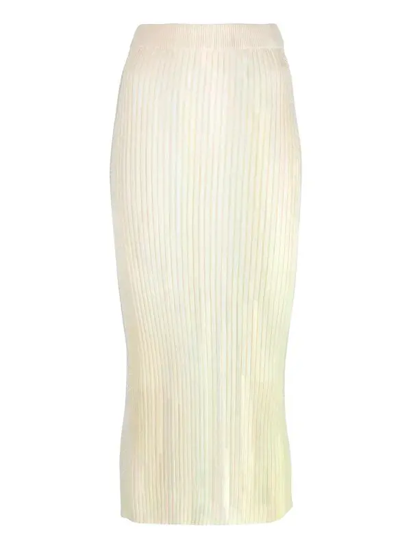 JIL SANDER Ribbed-knit Midi Skirt - Neutrals