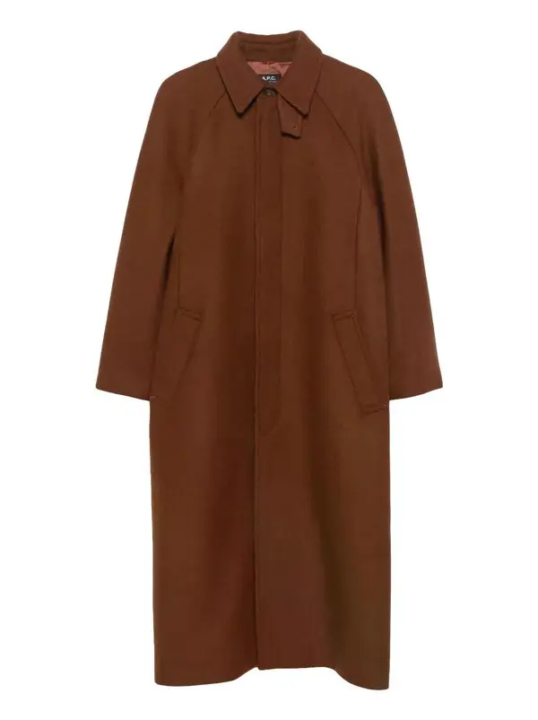 A.p.c. Gaia Mid-calf Length Coat - Brown