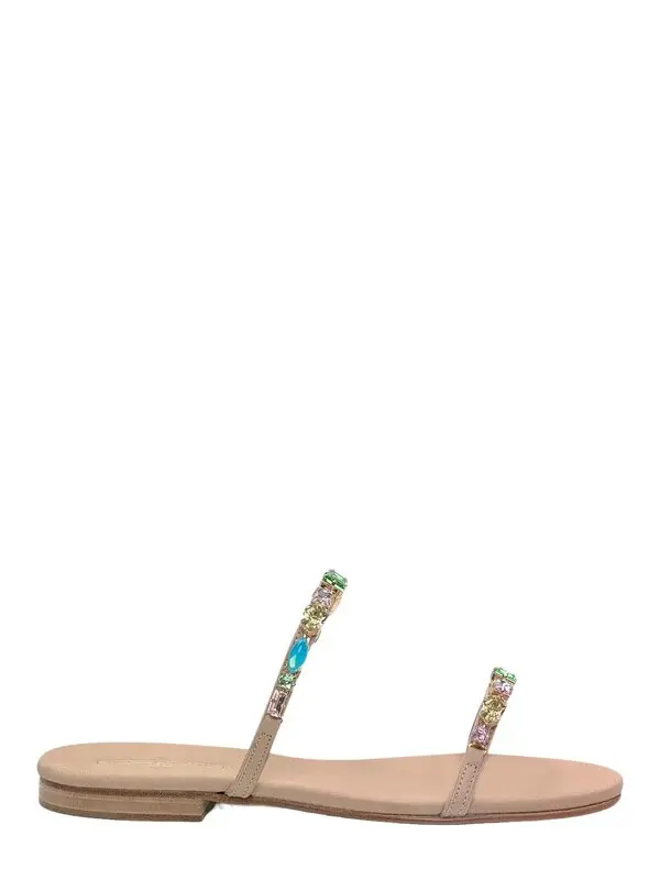 EMANUELA CARUSO CAPRI Crystal-embellished Sandals - Neutrals