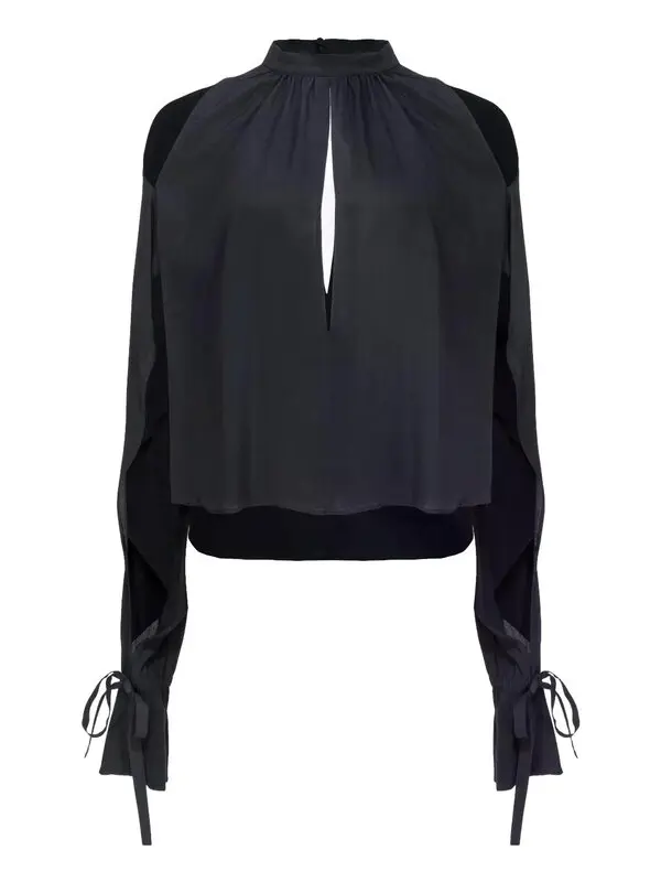 Pinko Cut-out Long-sleeve Blouse - Black