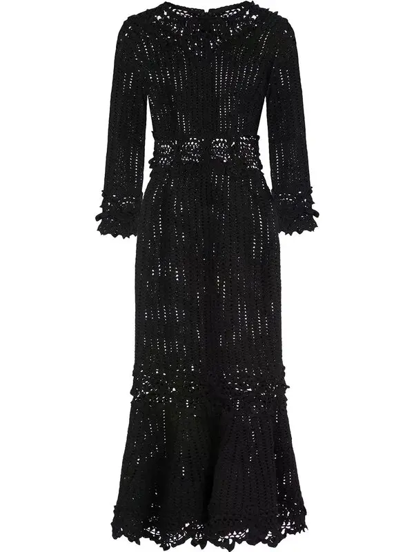 Dolce & Gabbana Macrame Sheath Dress - Black