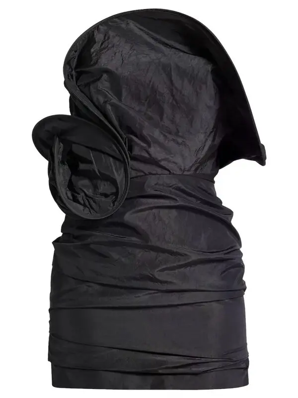 Magda Butrym Sculptural Rose Mini Dress - Black