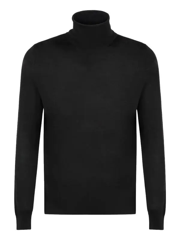 Kiton Wool High Neck Sweater - Black