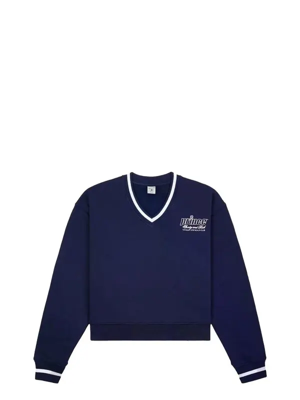 Sporty & Rich Cotton V-neck Sweatshirt - Blue