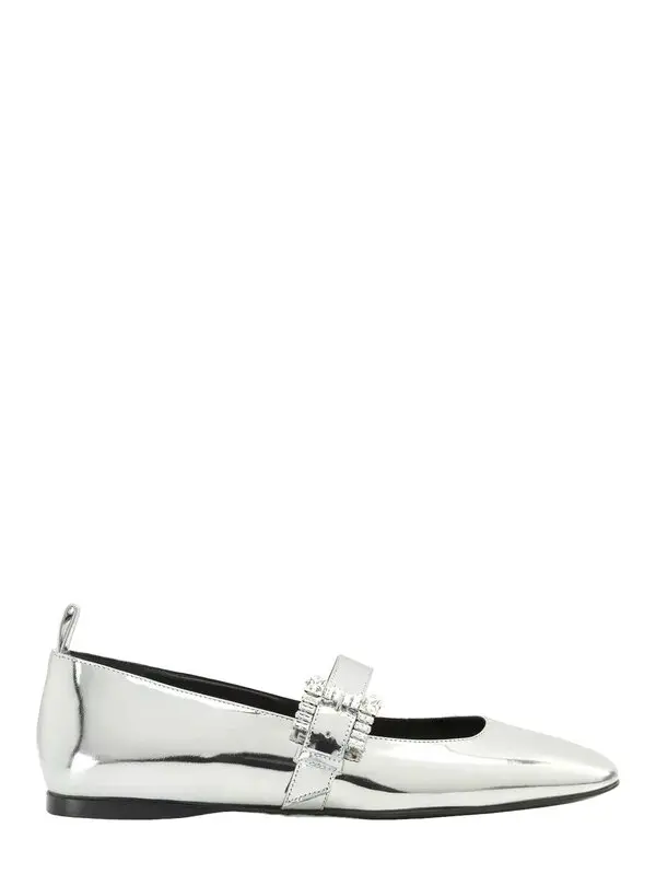 SERGIO ROSSI Sr Twenty Metallic-finish Ballerina Shoes - Silver