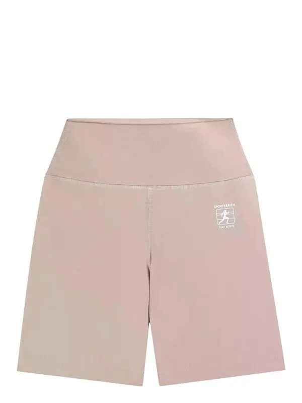 SPORTY & RICH Runner Box Cycling Shorts - Neutrals