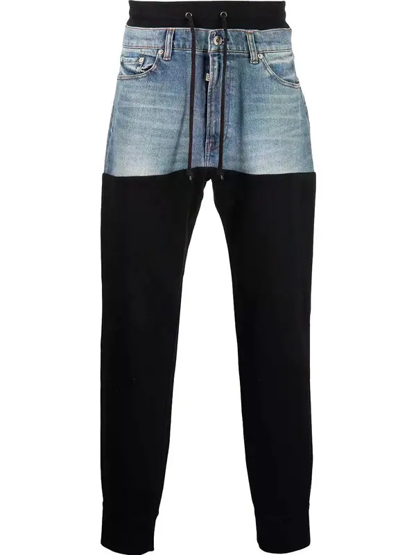 ROMEO HUNTE Patchwork Track Trousers - Blue