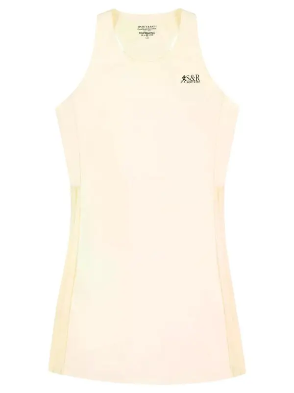 SPORTY & RICH Steffi Action Pleated Minidress - Neutrals