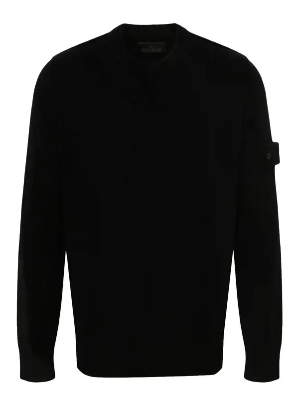 Stone Island Compass-badge Virgin Wool Sweater - Black