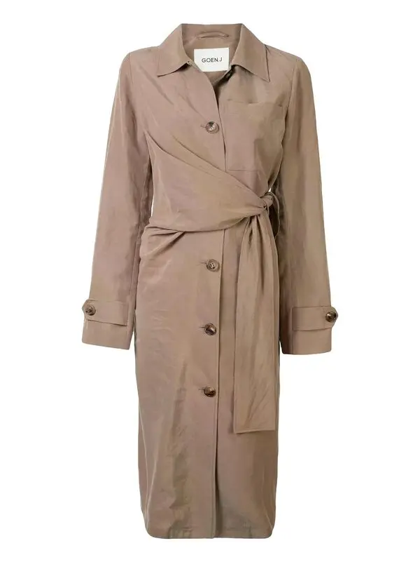 Goen.j Waist-tied Trench Coat - Brown
