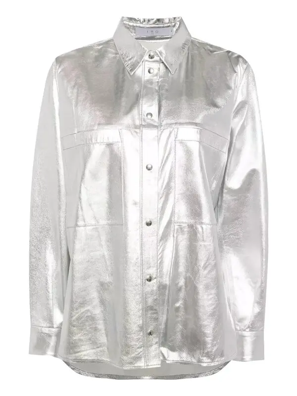 IRO PARIS Nazil Leather Overshirt - Silver