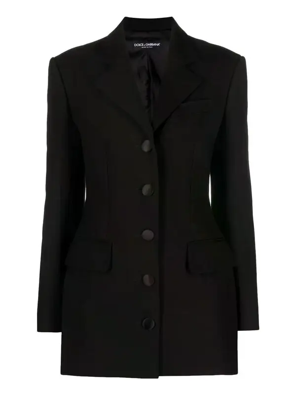 Dolce & Gabbana Single-breasted Virgin Wool Blazer - Black