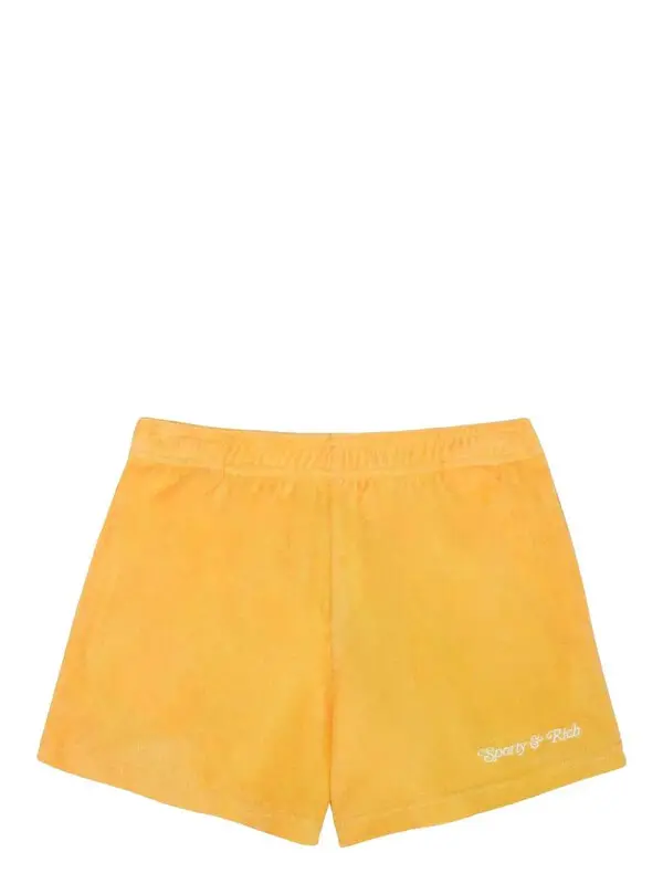 SPORTY & RICH Ny Tennis Club Cotton Shorts - Yellow