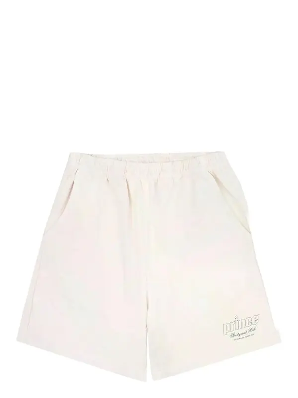 SPORTY & RICH Cotton Track Shorts - Neutrals